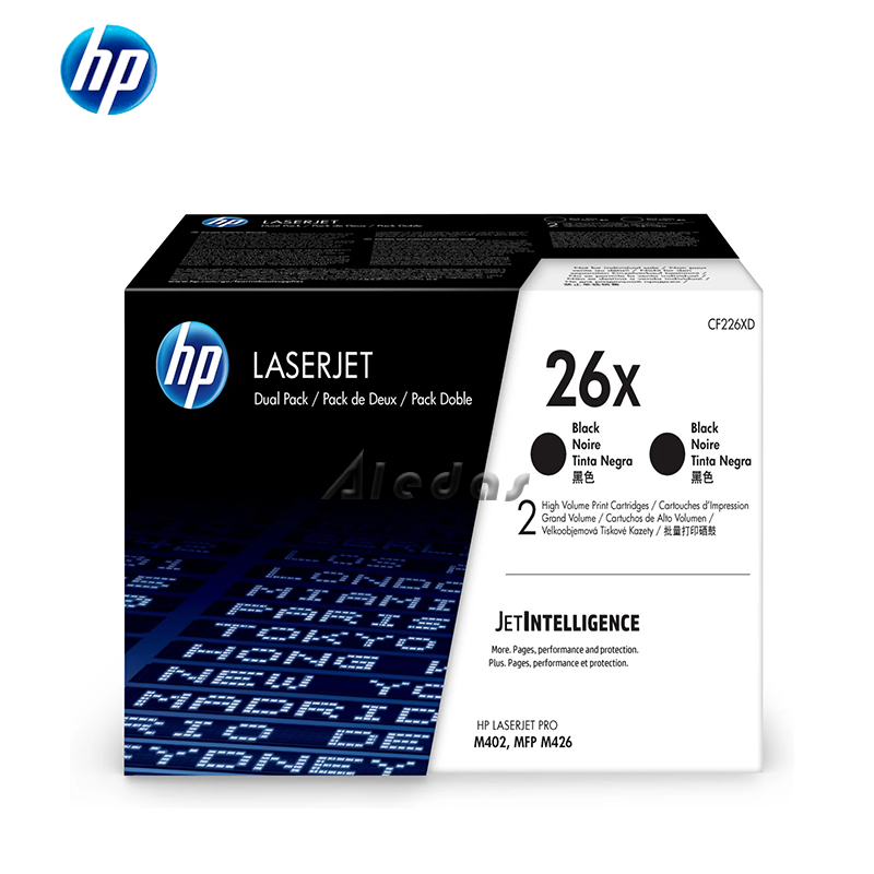 Dual Pack Tóner HP 26X Negro (CF226XD) | L.J.P M402 (18.000 Pág.) - ALEDAS
